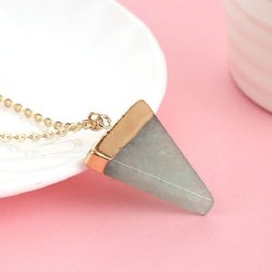 Jewelry | Triangle Stone Pendant Chain Necklace | Poshmark